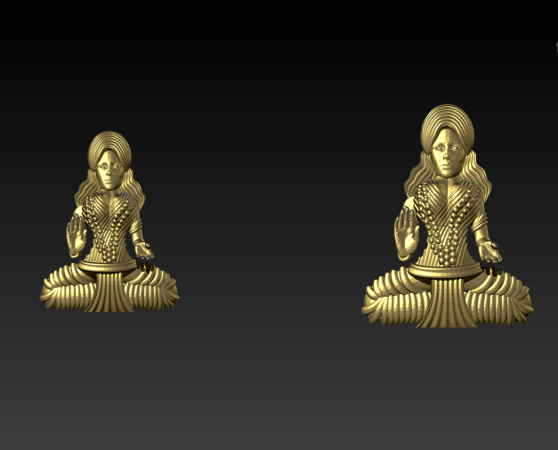 Sitting devi murti 3D model using Jewlery designer. - Cad Wala