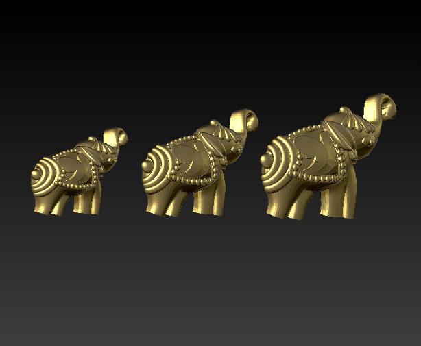 Three elephant 3D model using Jewlery designer - Cad Wala