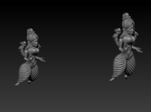 Standing ganga 3D model using Jewlery designer. - Cad Wala