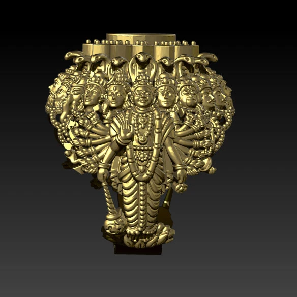 Dashavatara 3d beautiful ring - Cad Wala