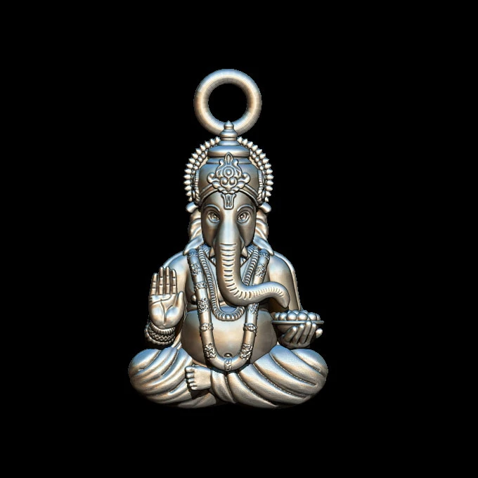Beautiful Lord Ganesh 3d model Jewlery designer STL FILE. - Cad Wala