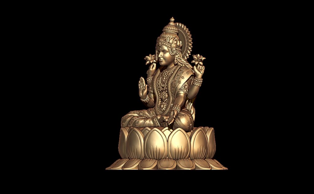 Laxmi 3D model murti for stl - Cad Wala